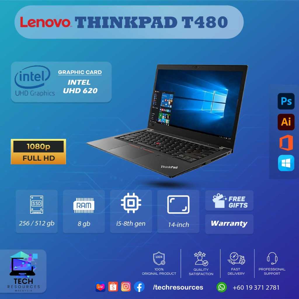Lenovo ThinkPad T480 | i5-8th Gen | 8GB-16GB RAM | 256GB-512GB SSD | 14 ...